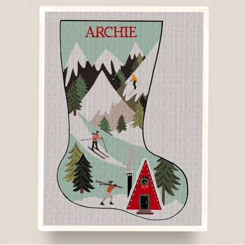 Ski Slopes Needlepoint Christmas Stocking Kit Personalized - Etsy