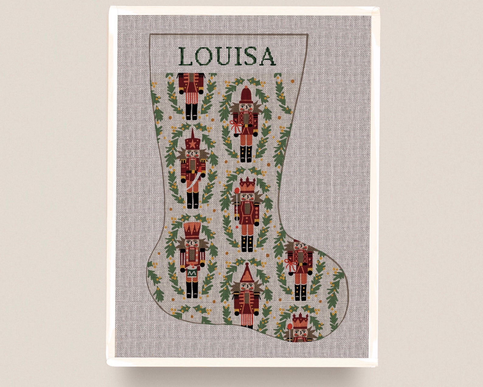 Nutcrackers Needlepoint Christmas Stocking Kit Personalized - Etsy