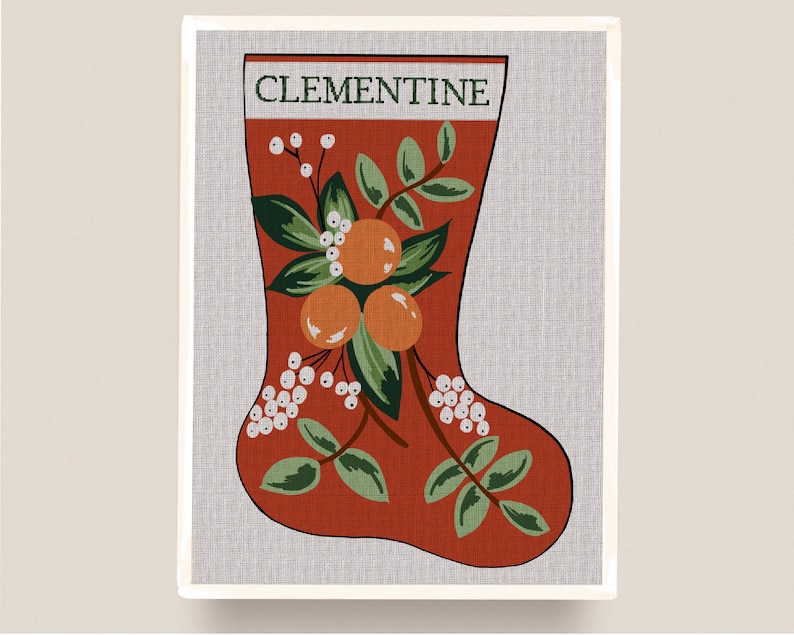 Clementine Personalized Christmas Stocking Kit | Modern Needlepoint ...