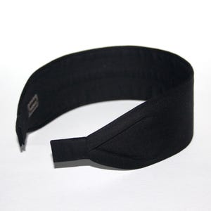 Black Cotton Flat Headband Handmade Women Hairband, Adjustable, Plastic ...