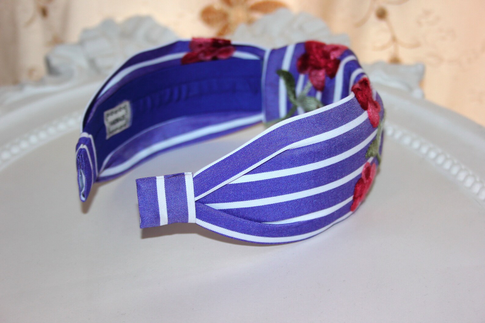 Nautical knot headband women cotton stripe turban with | Etsy