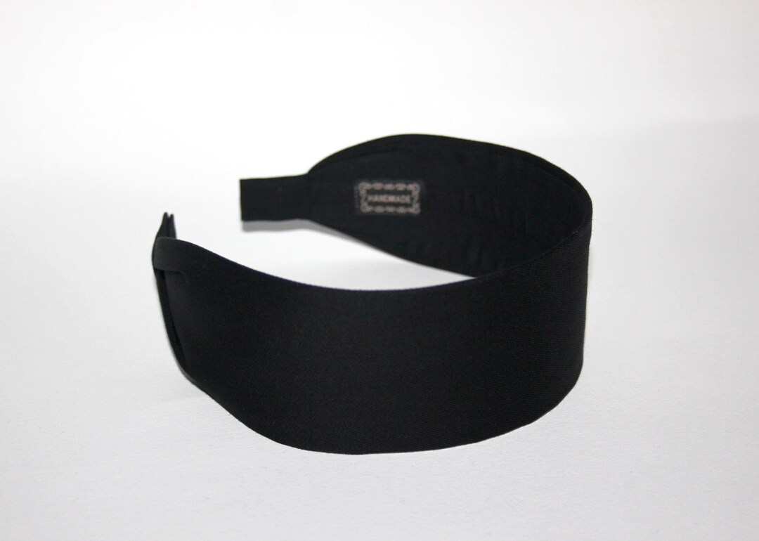 Black Cotton Flat Headband Handmade Women Hairband, Adjustable, Plastic ...