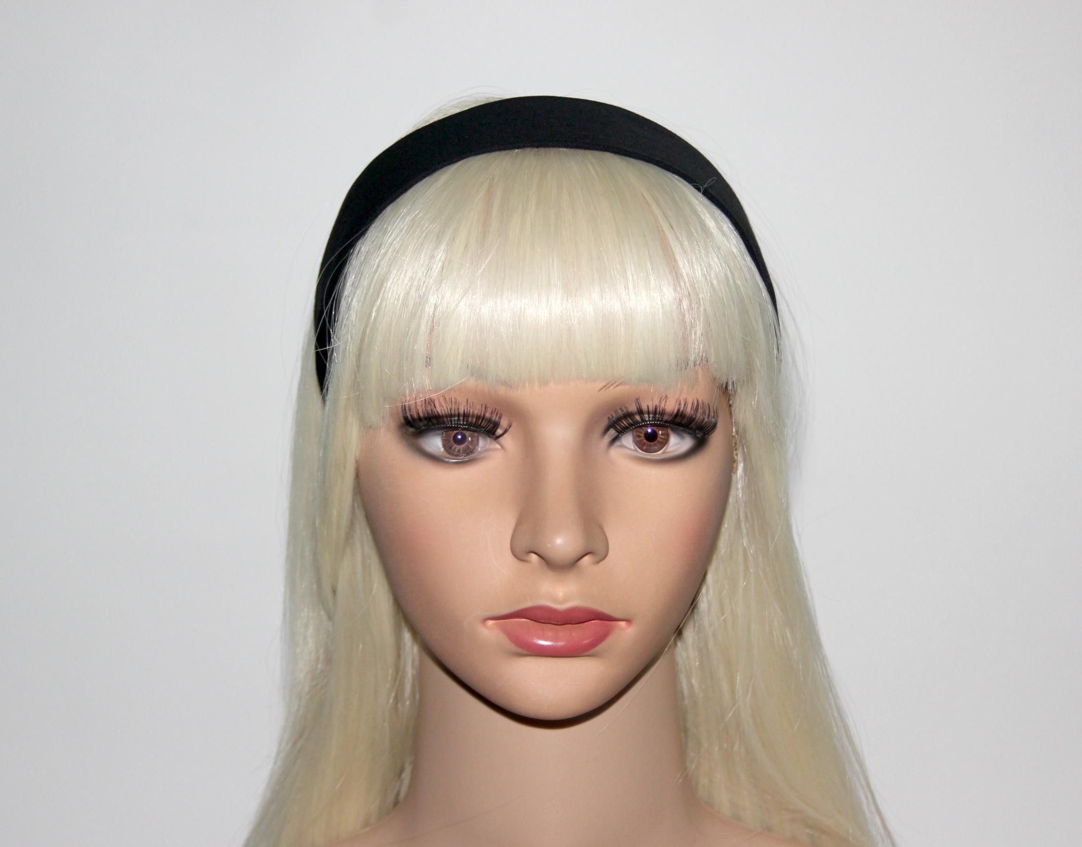 Black Cotton Flat Headband Handmade Women Hairband, Adjustable, Plastic ...