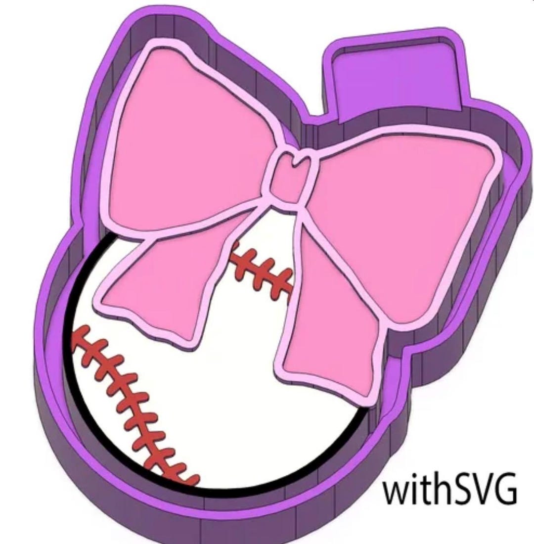 Baseball With Bow Freshie Silicone Mold - Etsy