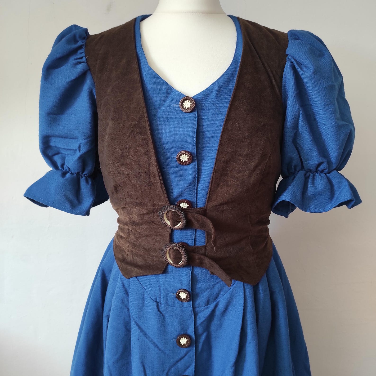Vintage Dress Austrian Tyrolean, Vintage Dirndl Dress, Cottage Dress ...