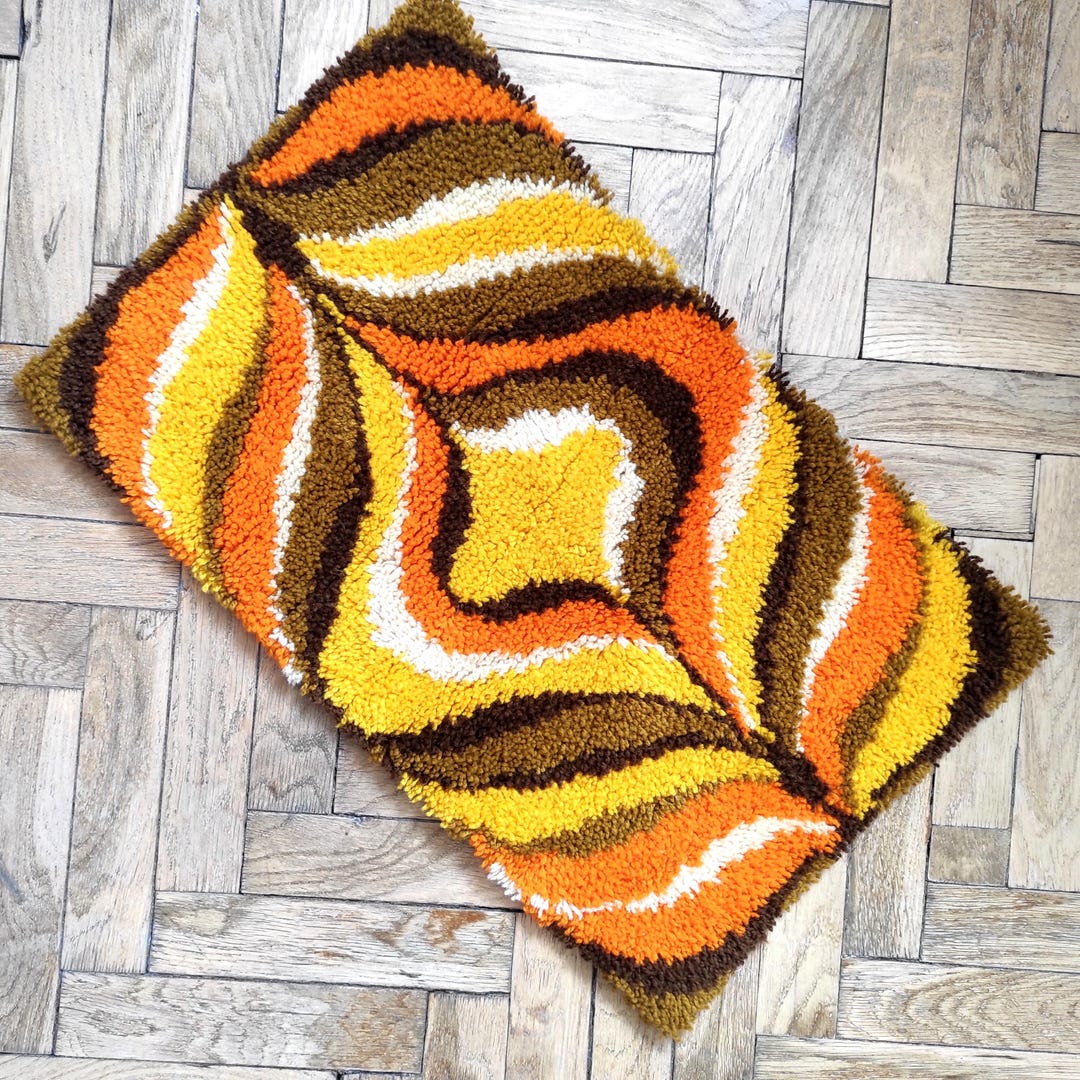 Vintage 70s Wool Rya Tapestry Rug, 70's Wall Carpet, 1970s Wall Hanging ...