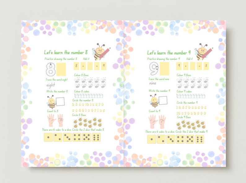 1 2 3 NUMBERS Learning Numbers 1 to 10 Number Sense Book Children's ...