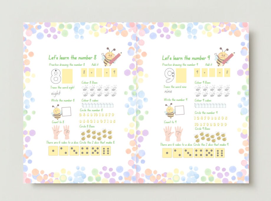 1 2 3 NUMBERS Learning Numbers 1 to 10 Number Sense Book Children's ...