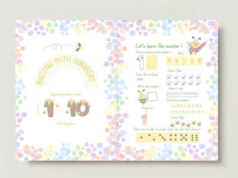 1 2 3 NUMBERS Learning Numbers 1 to 10 Number Sense Book Children's ...