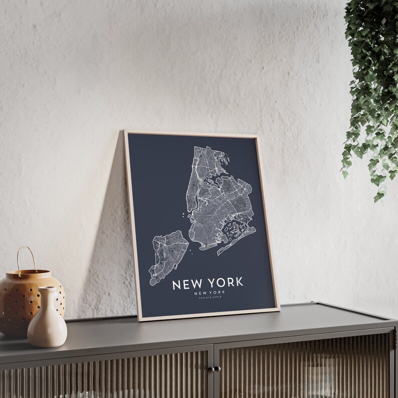New York City Map New York City Print New York Print New - Etsy