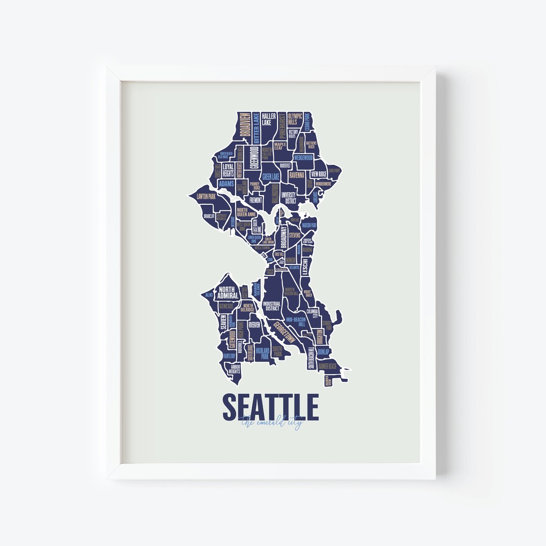 Seattle Map Art - Seattle Print - City Streets Wall Poster - Home ...