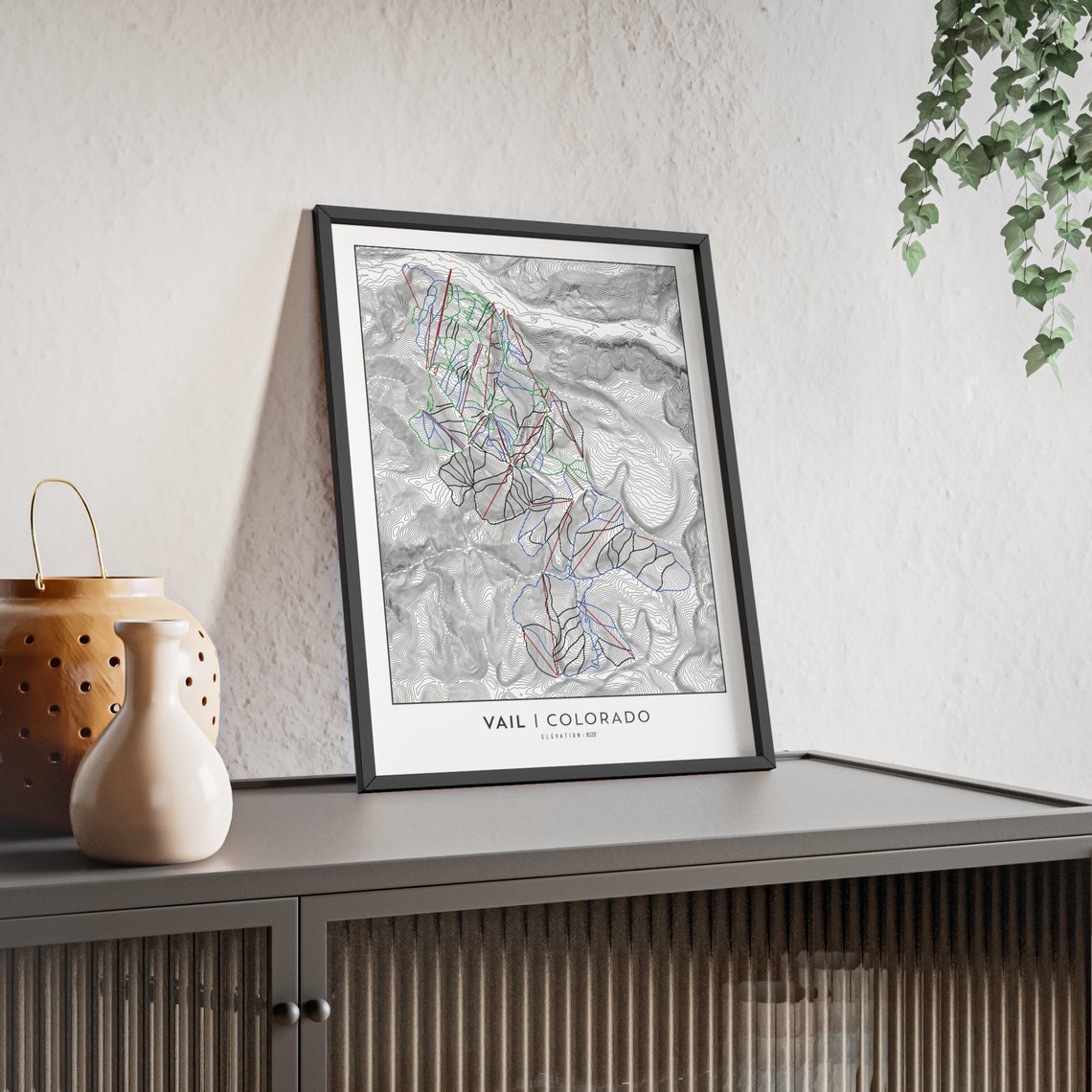 Vail Ski Map Art - Vail Colorado - Topographic Map - Ski Decor Gift ...