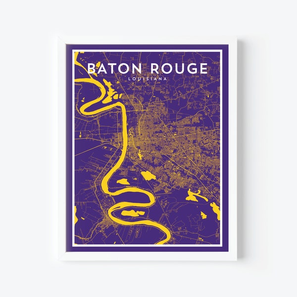Lsu Map Poster - Etsy