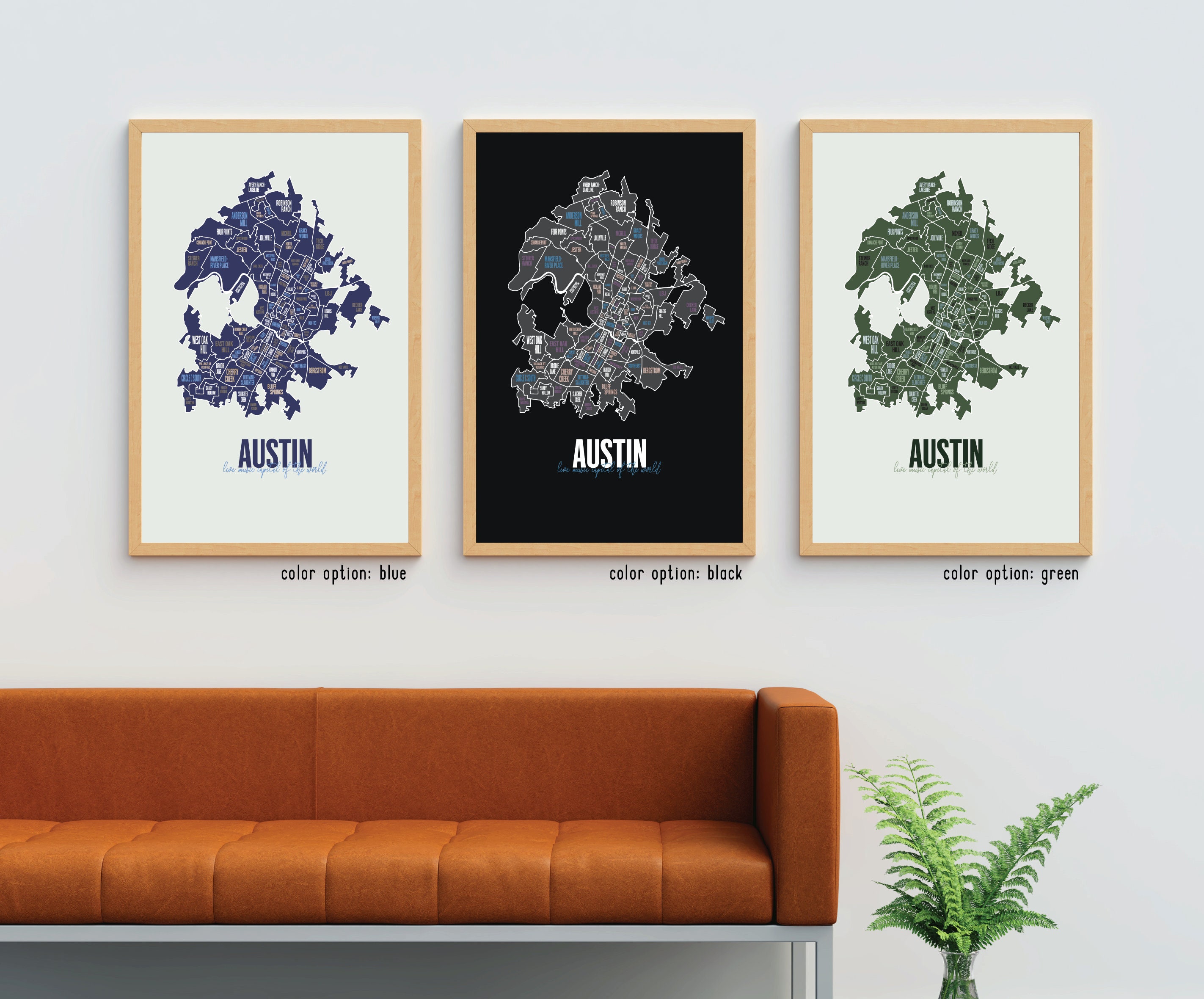 Austin Map Art Texas Print City Streets Wall Poster Home - Etsy