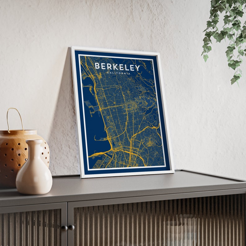City Map Print - Berkeley Minimalist Wall Art - California Poster ...