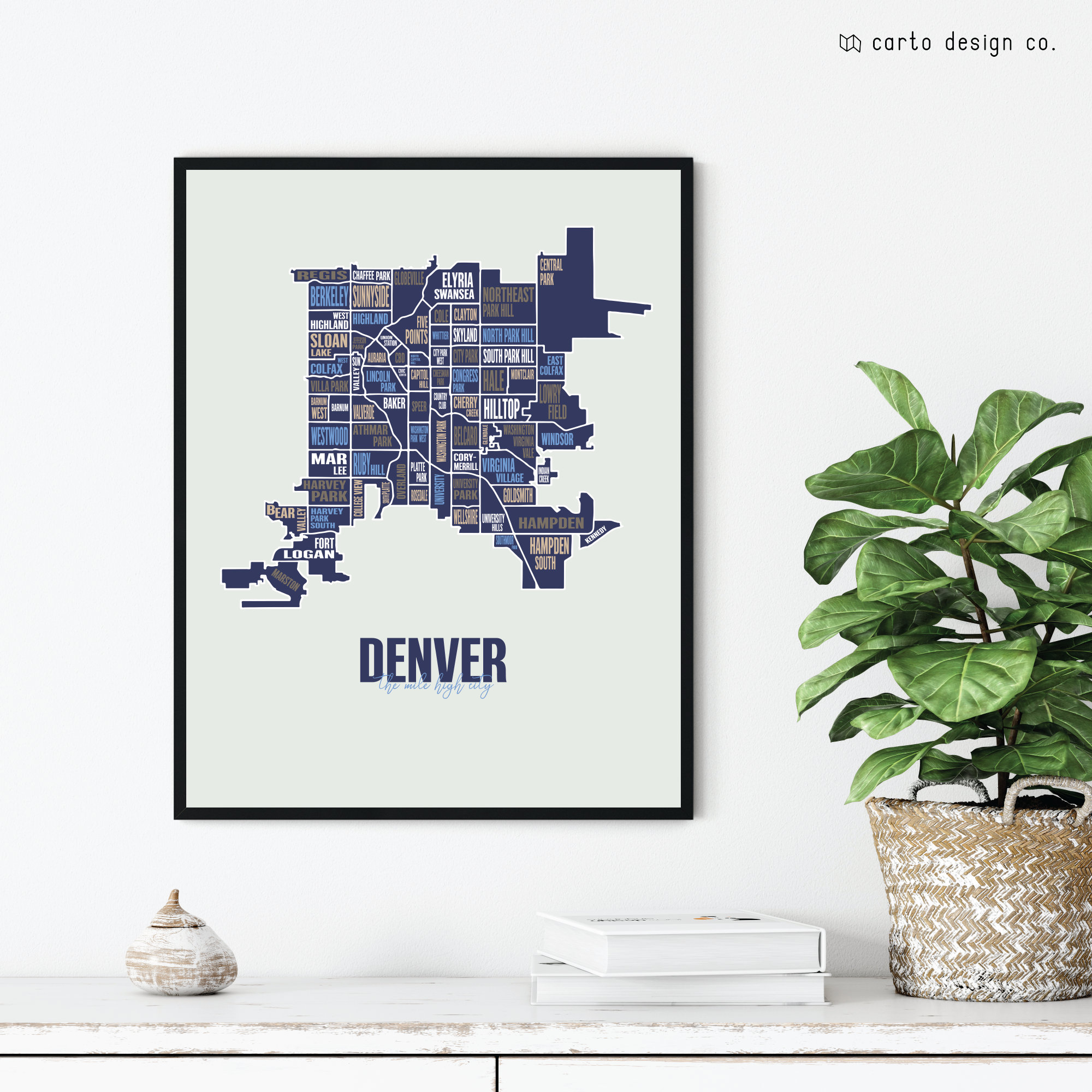 Denver Map Art - Colorado Print - City Streets Wall Poster - Home ...