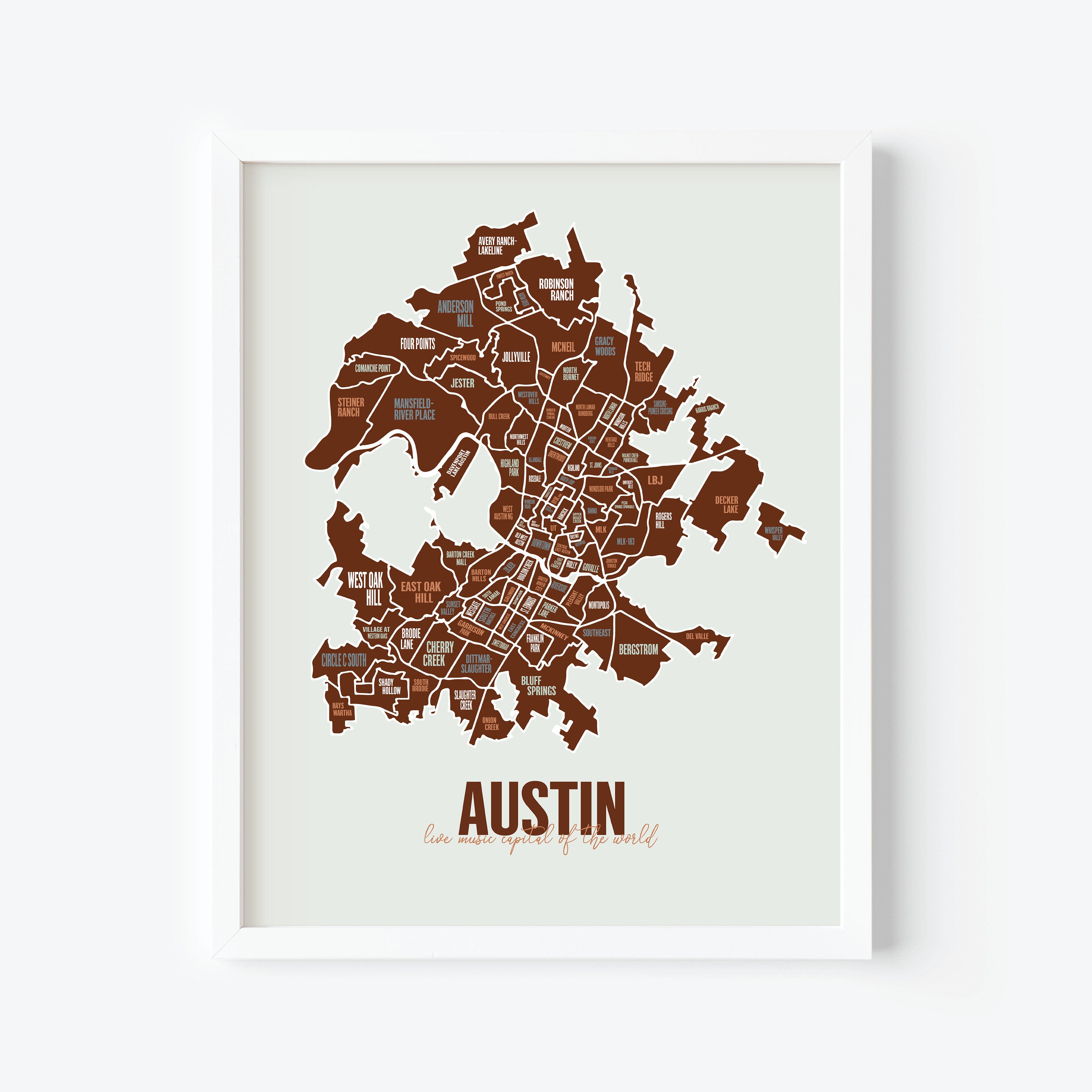 Austin Map Art Texas Print City Streets Wall Poster Home - Etsy