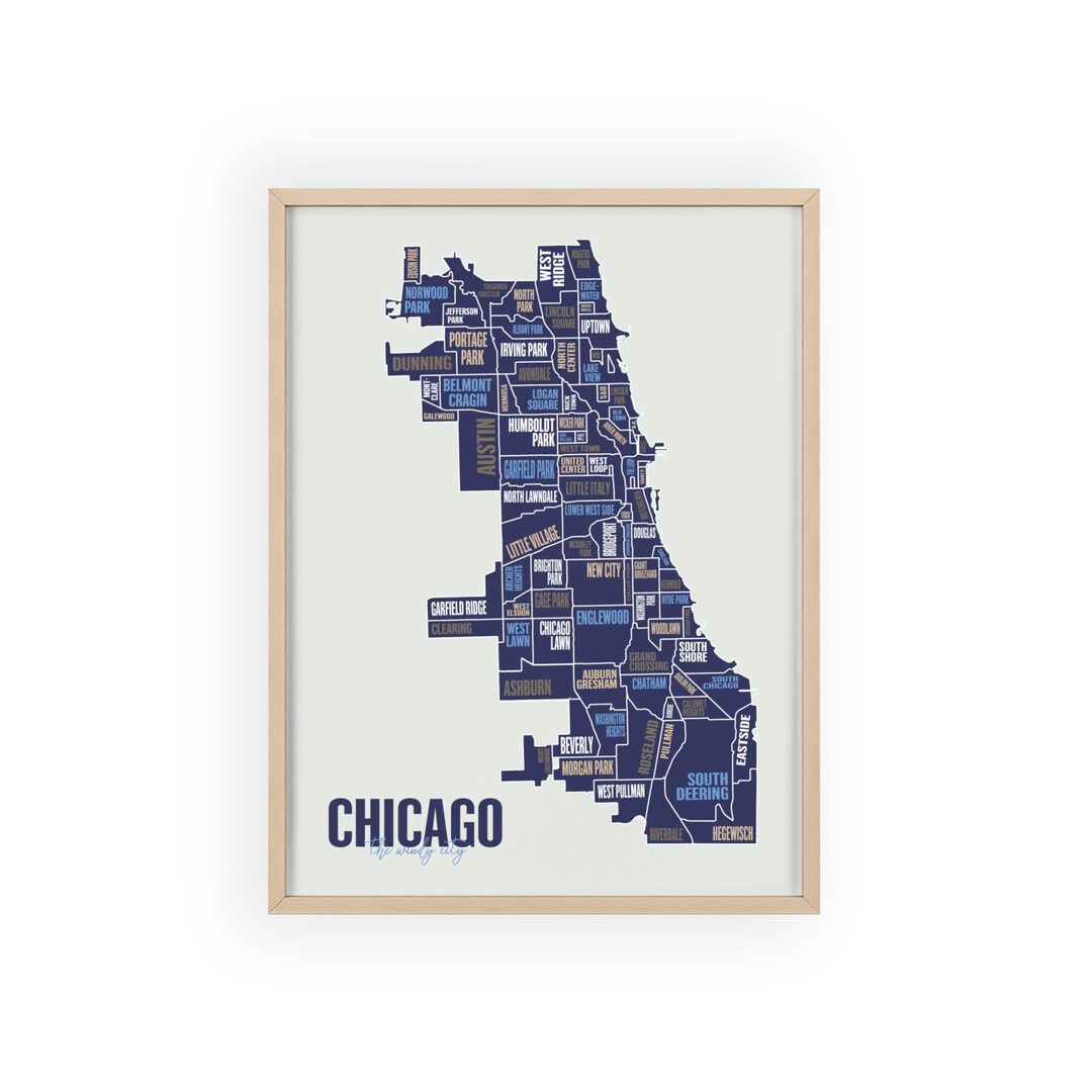 Chicago Map Art - Chicago Print - City Streets Wall Poster - Home ...
