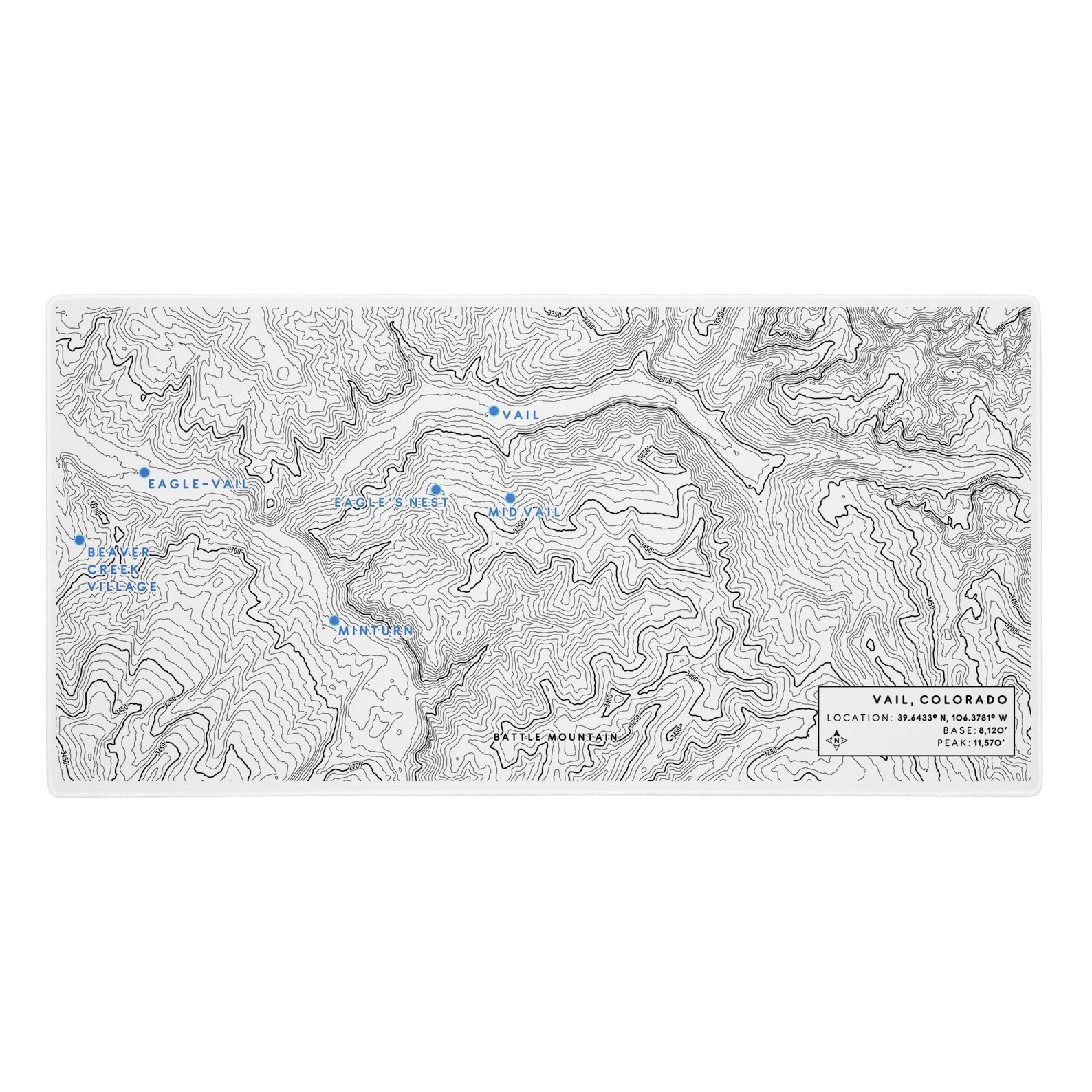 Custom Topographic Map Desk Mat – Personalized Office Decor - Etsy