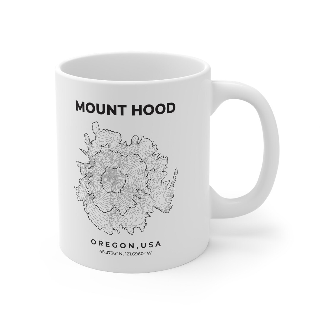 Custom Map Coffee Mug, Any USA Mountain Art, Aesthetic Mug, Topographic ...