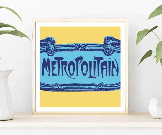Paris Metro Sign Art Print by Embarcadero Prints | Etsy