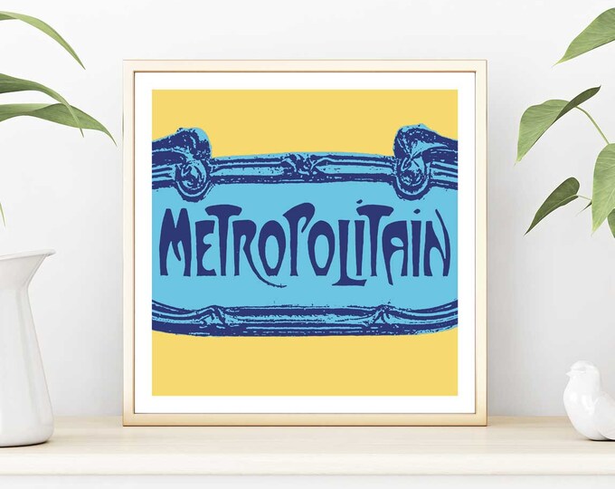 Paris Metro Sign Art Print by Embarcadero Prints | Metropolitain Wall ...