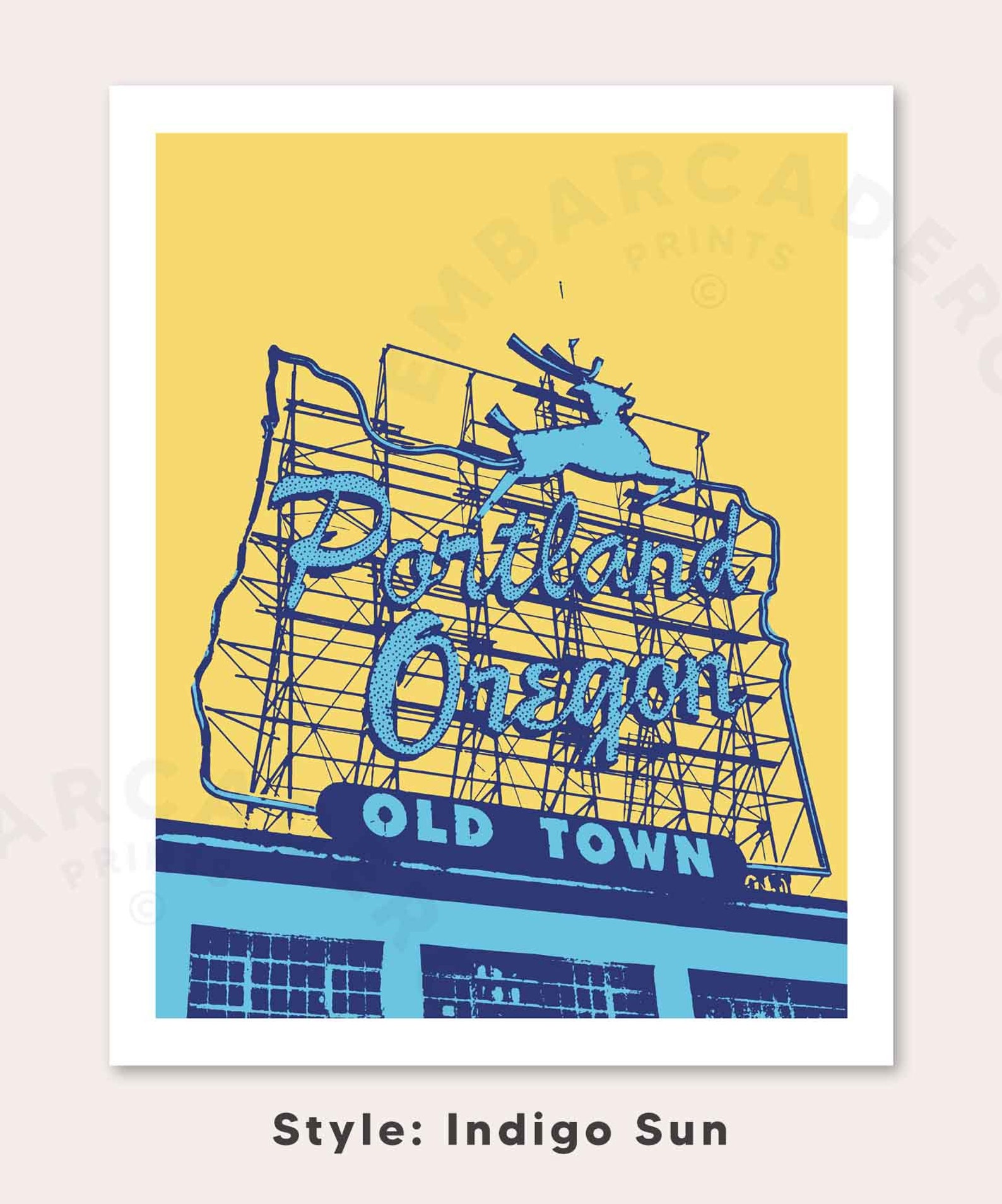 Portland Oregon Sign Art Print by Embarcadero Prints White - Etsy