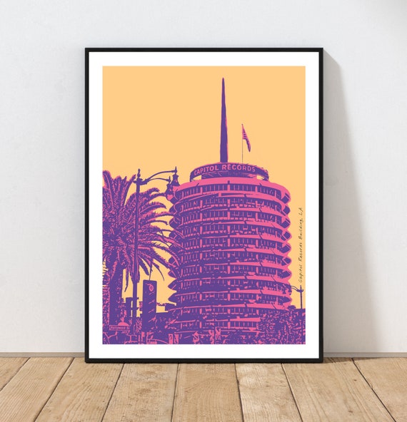 Capitol Records Building Art Print by Embarcadero Prints | Etsy