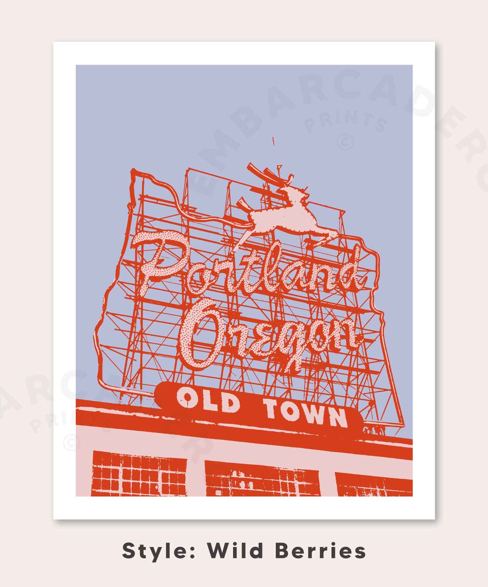 Portland Oregon Sign Art Print by Embarcadero Prints White - Etsy