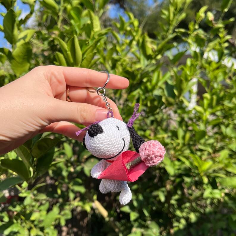 Crochet Snoopy Keychain - Etsy
