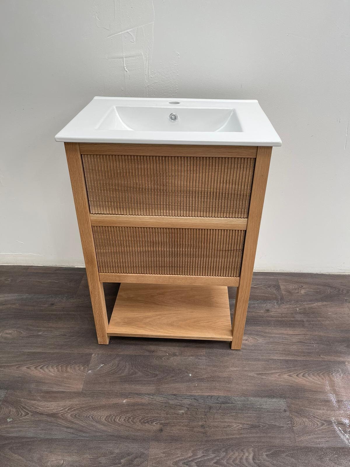 Oak Vanity Unit Reeded Fronts Ceramic Basin Norton - Etsy UK