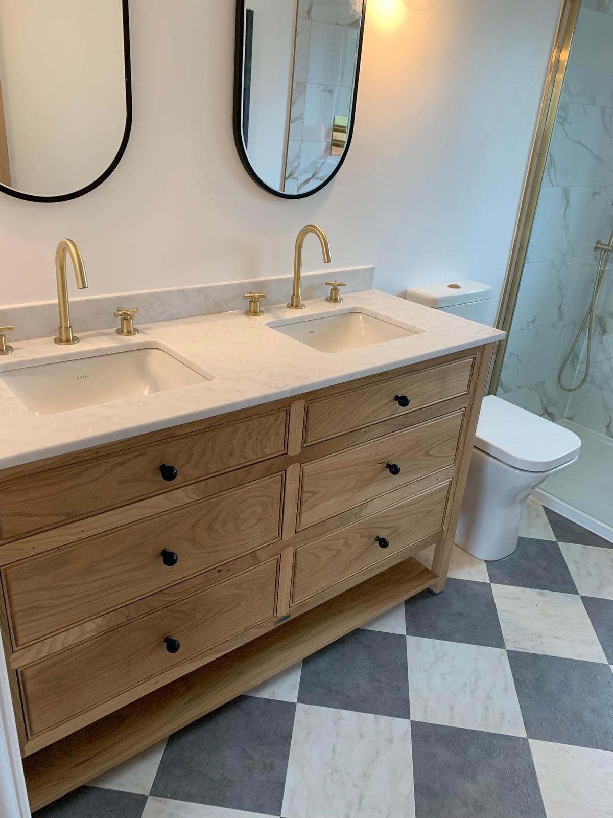 Chelmsford Double Undercounter Wooden Vanity. Oak Vanity - Etsy UK