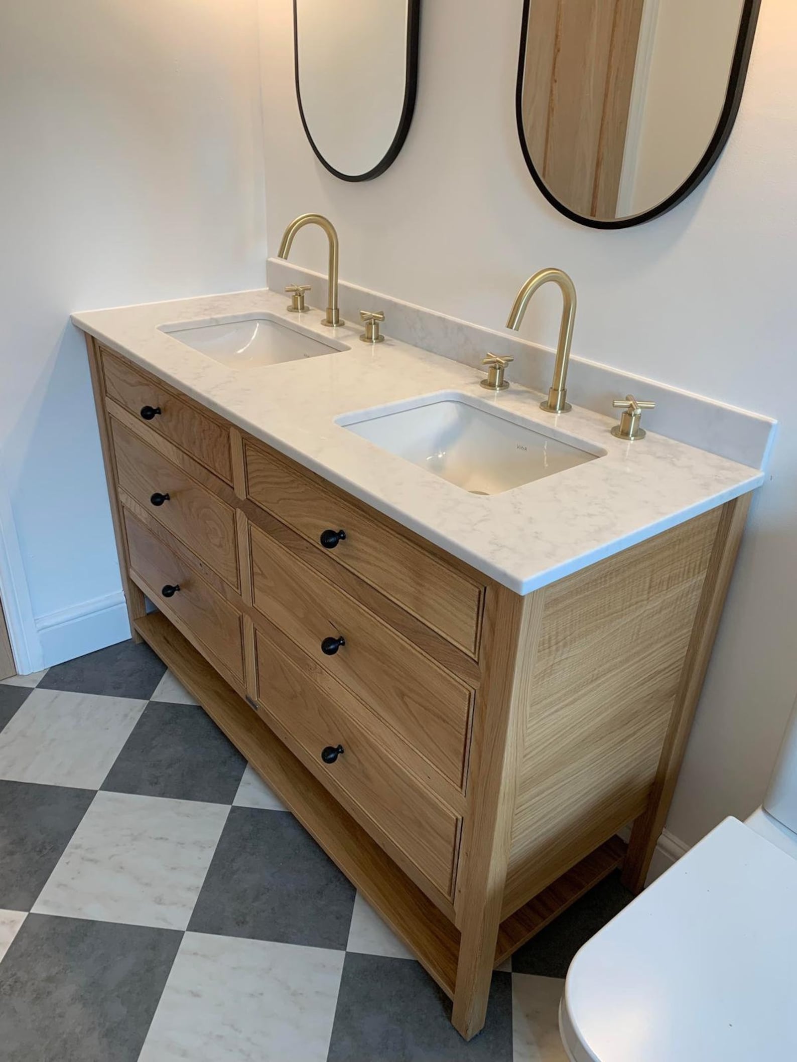 Chelmsford Double Undercounter Wooden Vanity. Oak Vanity - Etsy UK