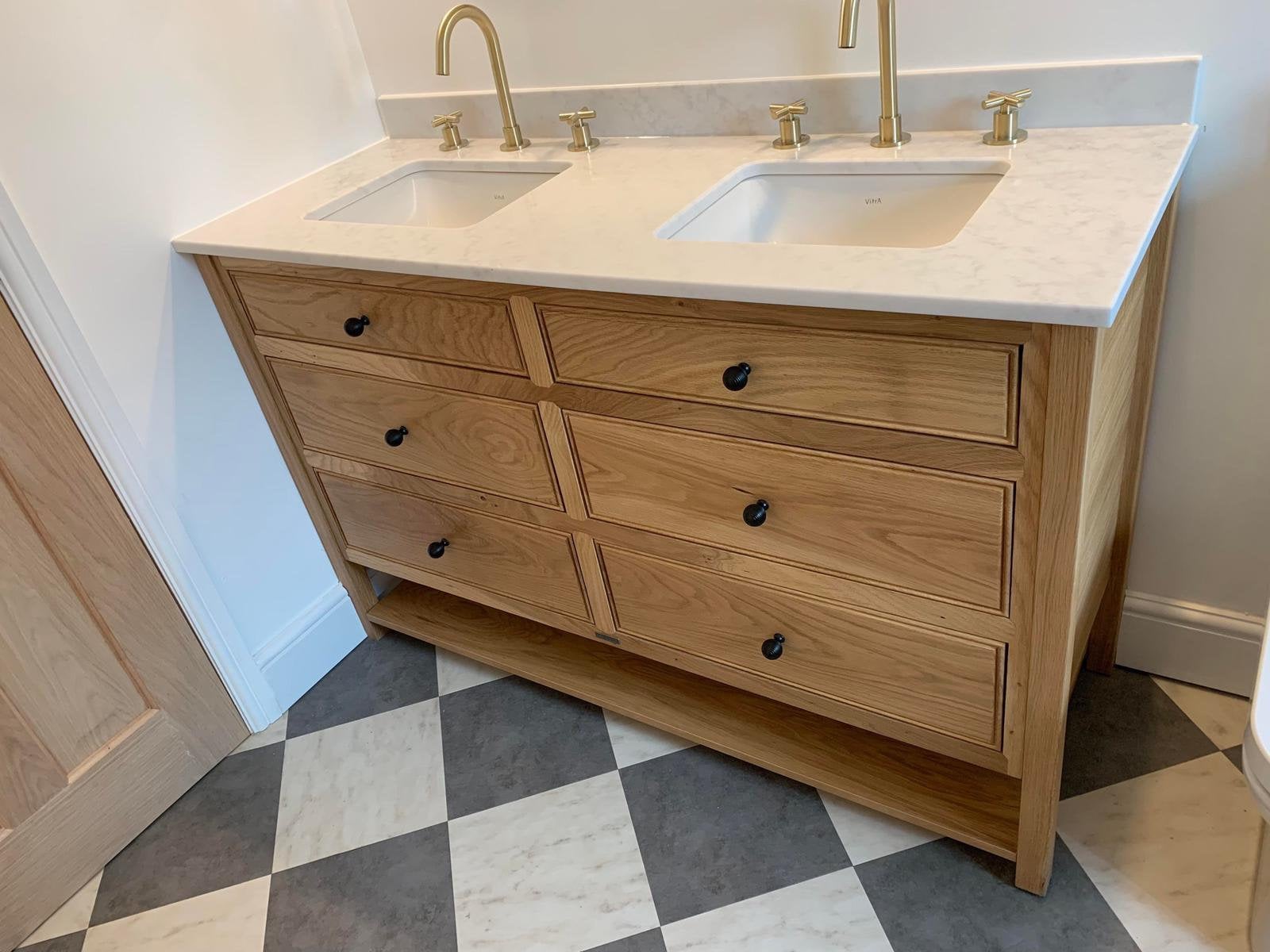 Chelmsford Double Undercounter Wooden Vanity. Oak Vanity - Etsy UK