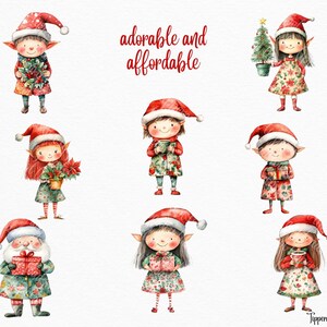 Whimsical Christmas Elves Clipart, North Pole, Clip Art, Digital ...