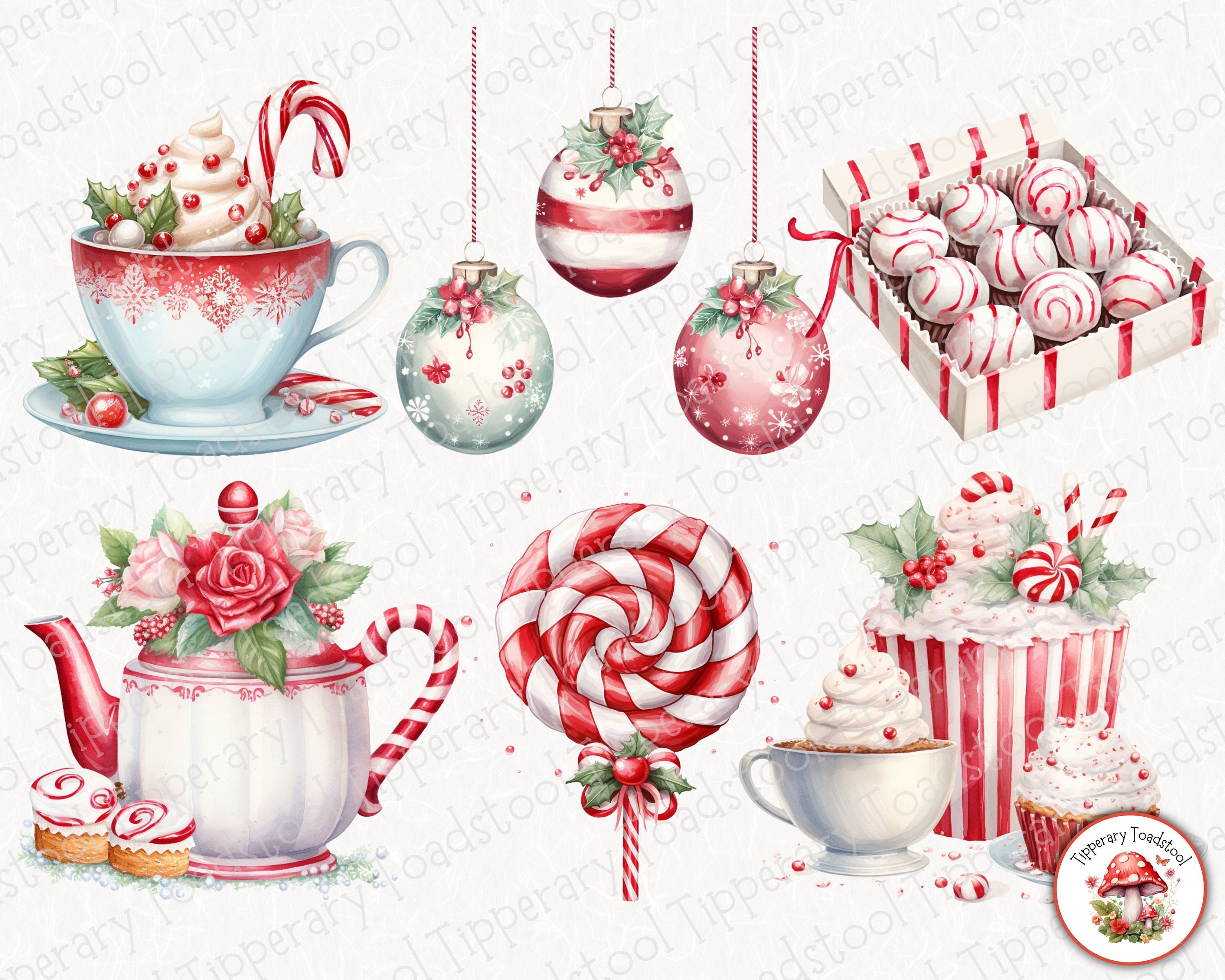 Christmas Peppermint Clipart, Digital Clipart, Clipart Graphics ...