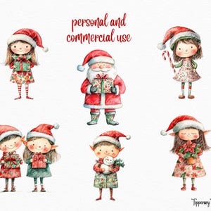 Whimsical Christmas Elves Clipart, North Pole, Clip Art, Digital ...