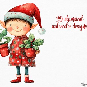 Whimsical Christmas Elves Clipart, North Pole, Clip Art, Digital ...