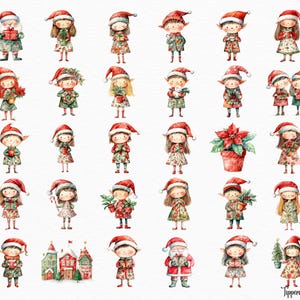 Whimsical Christmas Elves Clipart, North Pole, Clip Art, Digital ...