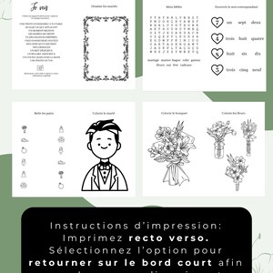 PDF Livret D'activites Mariage | Francais | French | Wedding Coloring ...