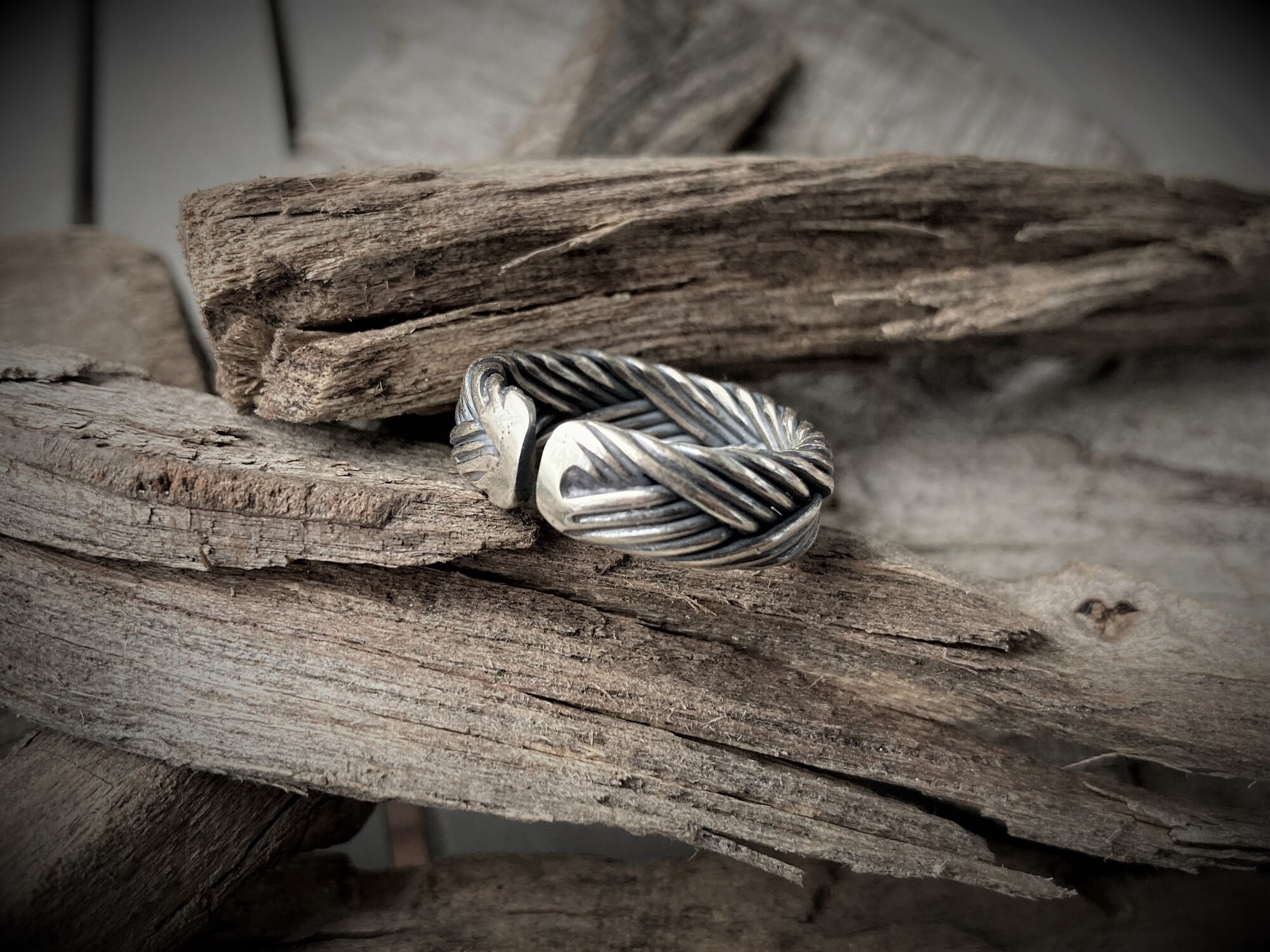 8mm Unique Style Handmade Solid 925 Sterling Silver Braided Ring, Open ...
