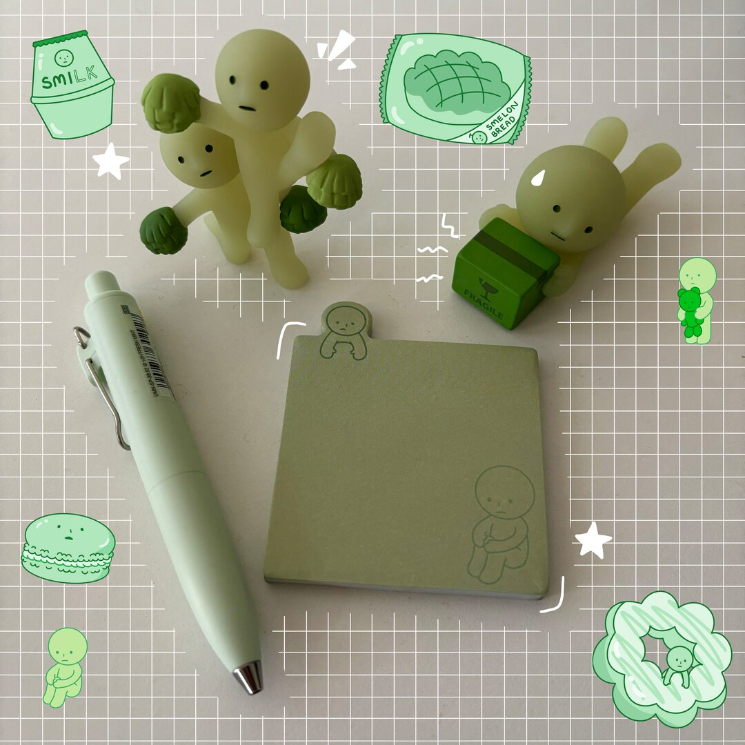 Funny Green Man Sticky Notes, Vinyl Waterproof Stickers | Stationary ...