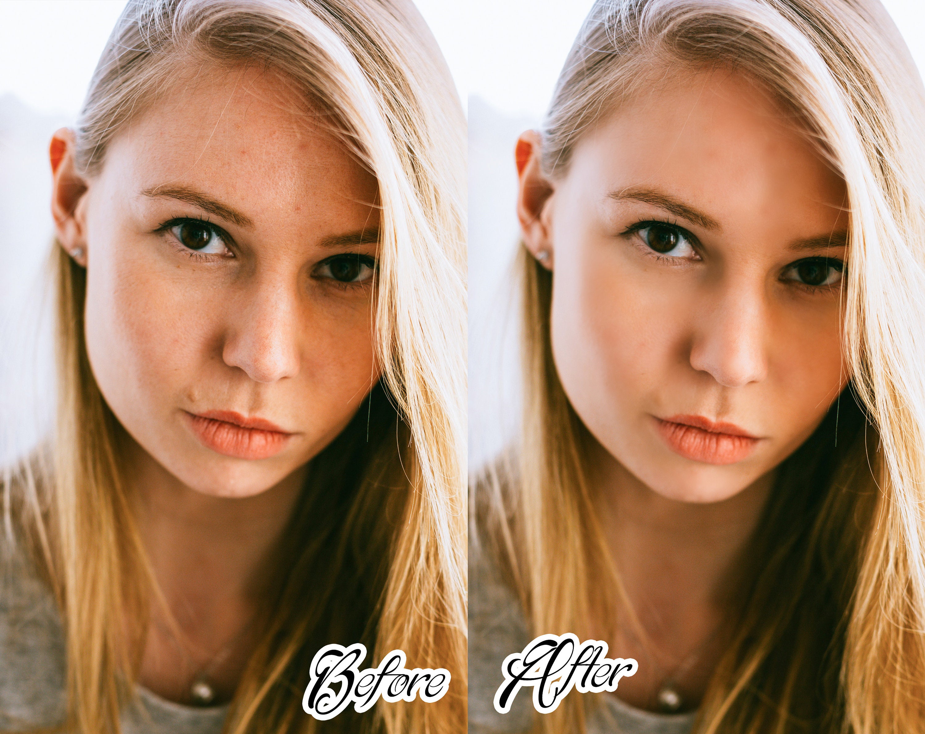 High-end Skin Retouching Photoshop Action. Skin Smoothing | Etsy