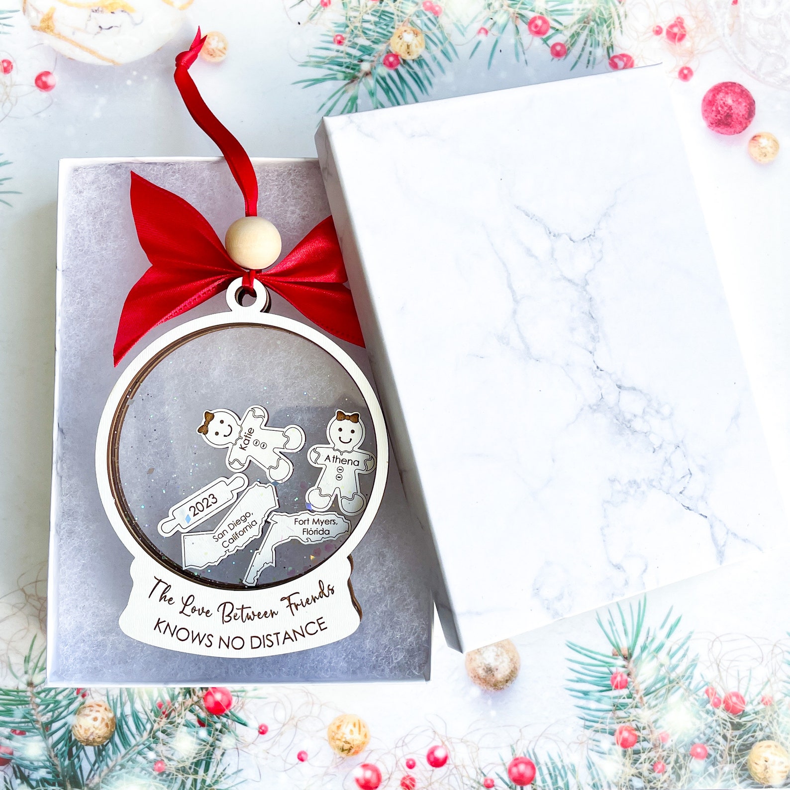 Personalized Long Distance Christmas Ornament 2025, Long Distance ...