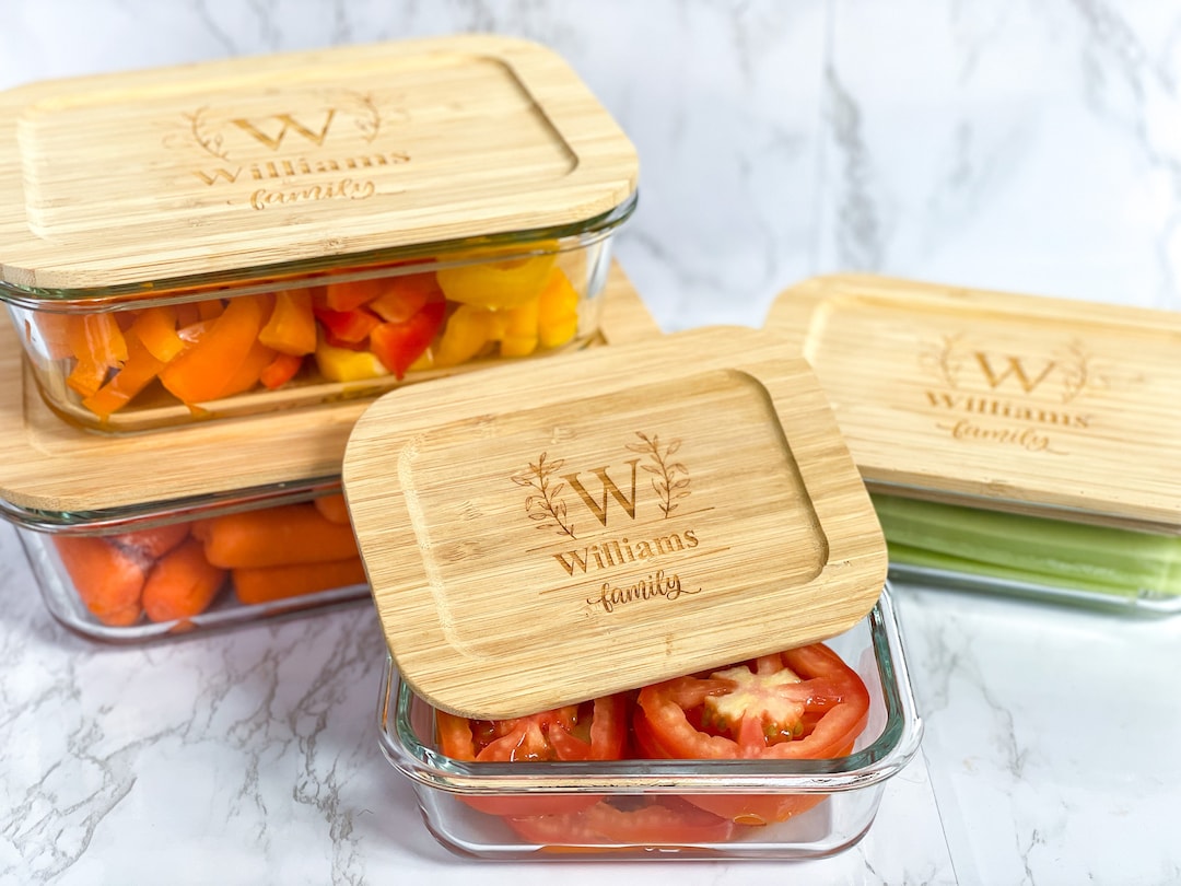 Ecofriendly Personalized Glass Tupperware Set Containers for Meal Prep ...