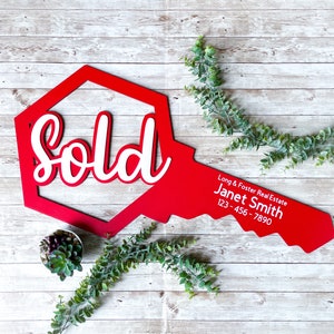 Realtor Key Sign, Realtor Key Sold Sign, Realtor Key Prop, Custom Real ...