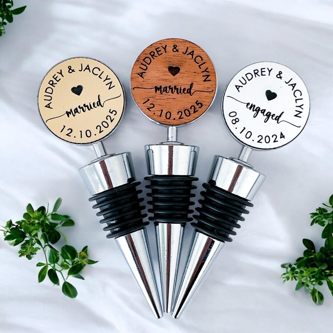 Personalized Wine Stopper, Custom Engraved Engagement Gift Idea ...