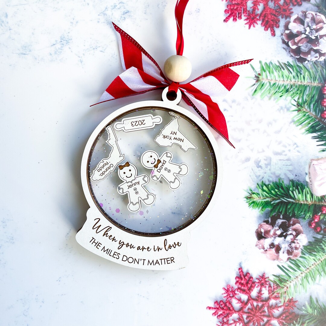 Long Distance Christmas Ornament for Couple, Long Distance Gift for ...