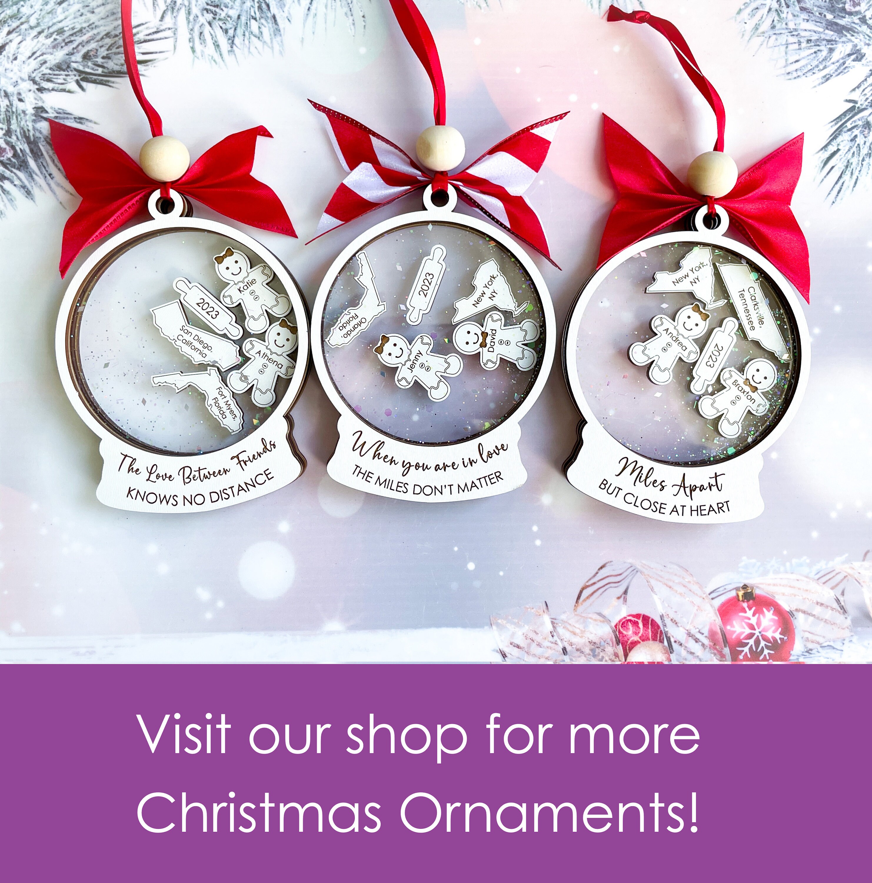 Personalized Long Distance Christmas Ornament 2025, Long Distance ...