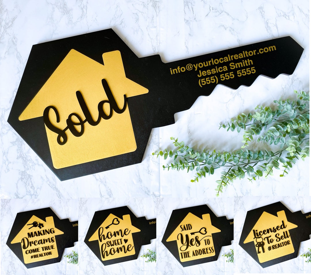 Realtor Key Sign Interchangeable, Realtor Key Sold Sign, Realtor Key ...
